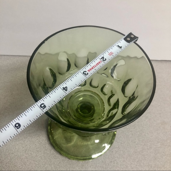 Vintage | Dining | Vintage Green Glass Compote Candy Dish With Stem And ...